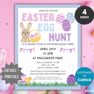 Easter Egg Hunt Flyer Template Pto Easter Fundraising Flyer School ...