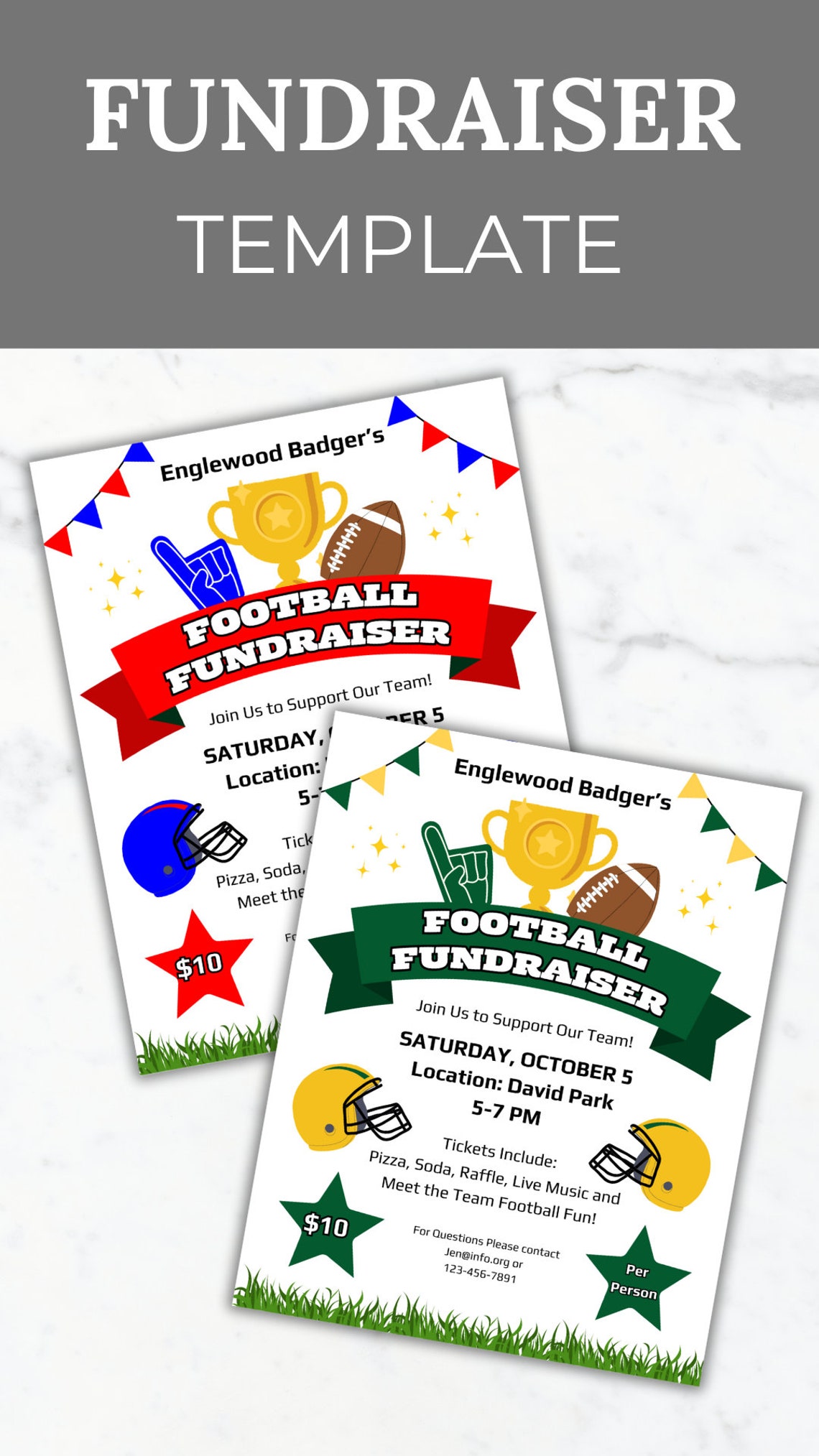 Editable Football Fundraiser Flyer Template Football Team Fundraiser ...