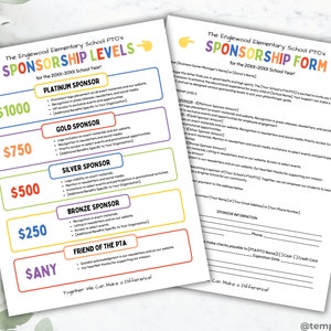 PTA Sponsorship Letter Printable PTO Membership Template Editable Pta ...