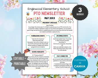 May Editable Template: PTO, PTA, Newsletter, Flyer, School Handout - Etsy