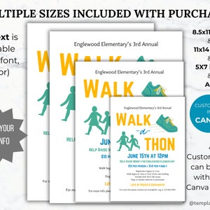 Walkathon Fundraiser Flyer Editable Marathon Fundraiser Invite ...