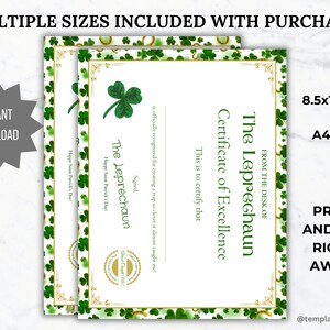 Leprechaun Trap Printable Certificate Leprechaun Gift St Patricks Day ...