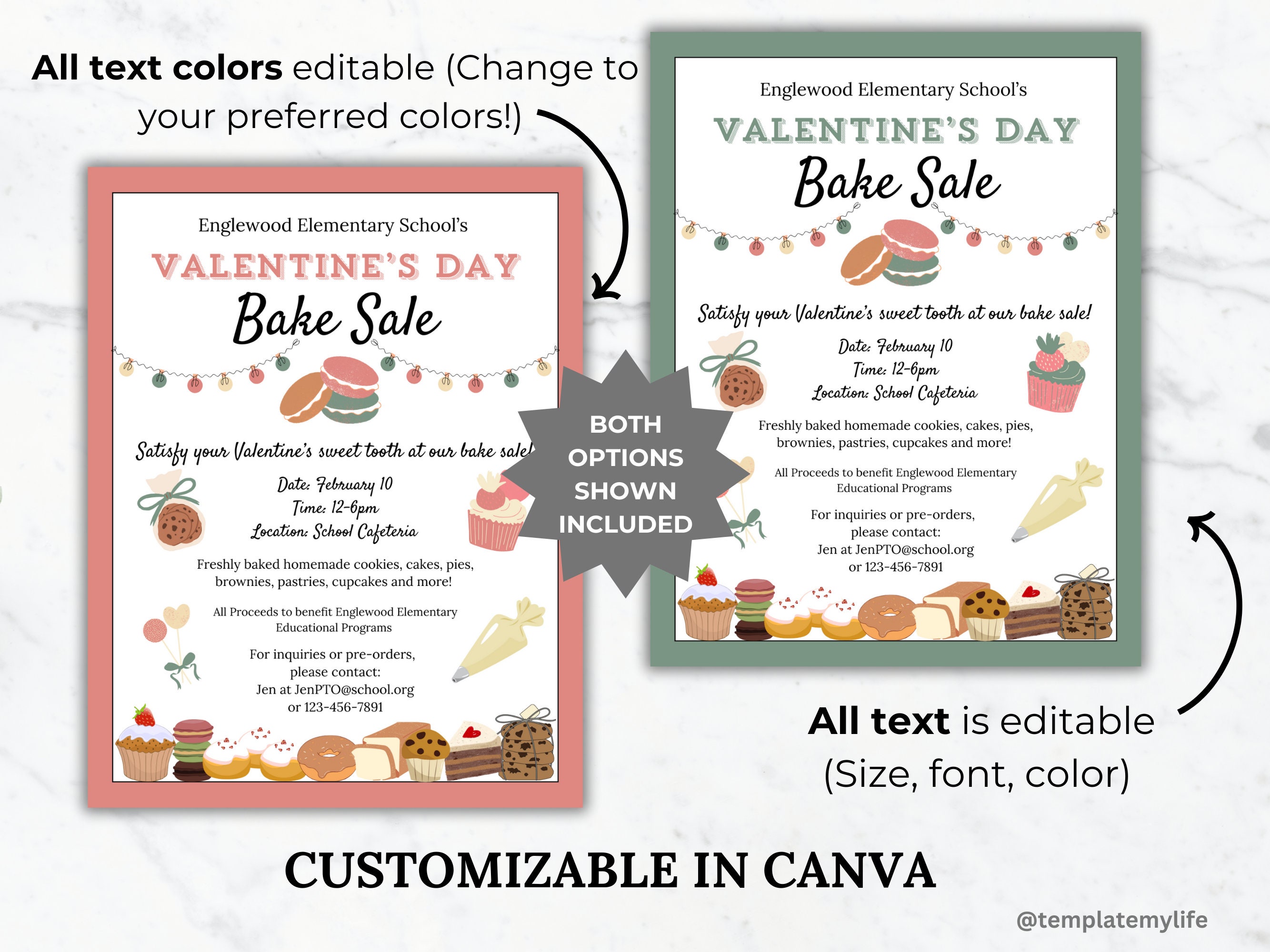 Bake Sale Sign Winter Fundraiser Flyer Valentines Day Bake - Etsy