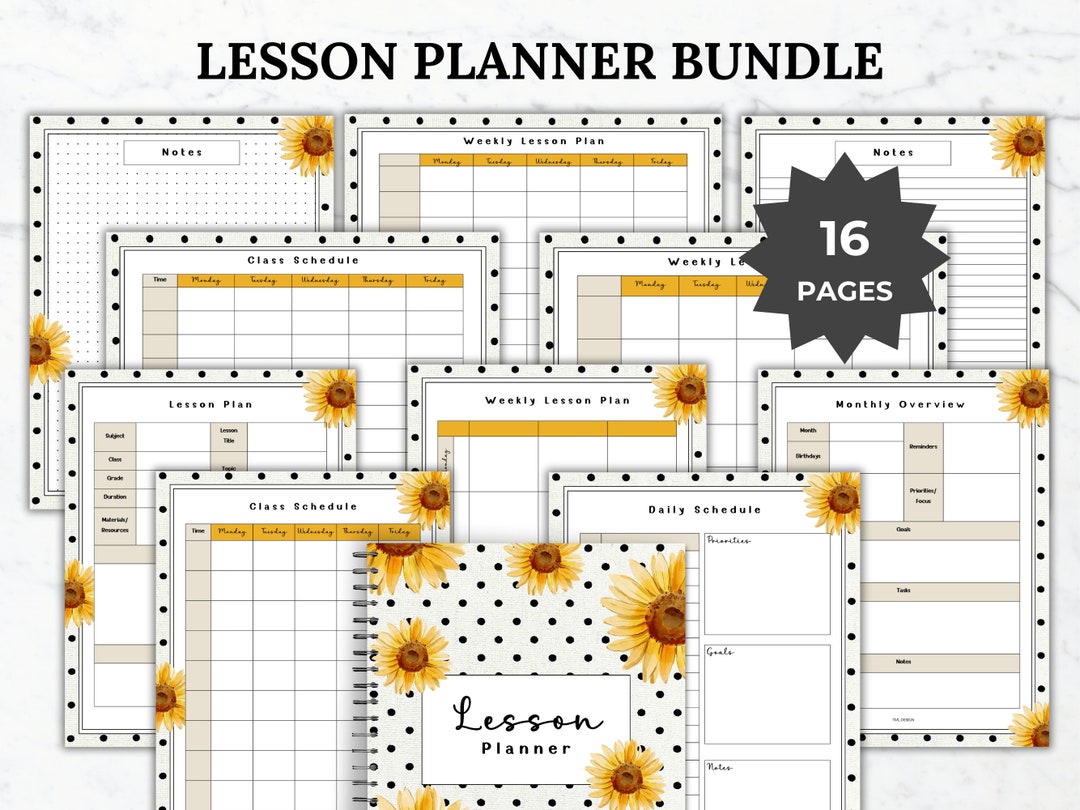 Teacher Lesson Planner Printable Homeschool Lesson Plan Bundle Class ...