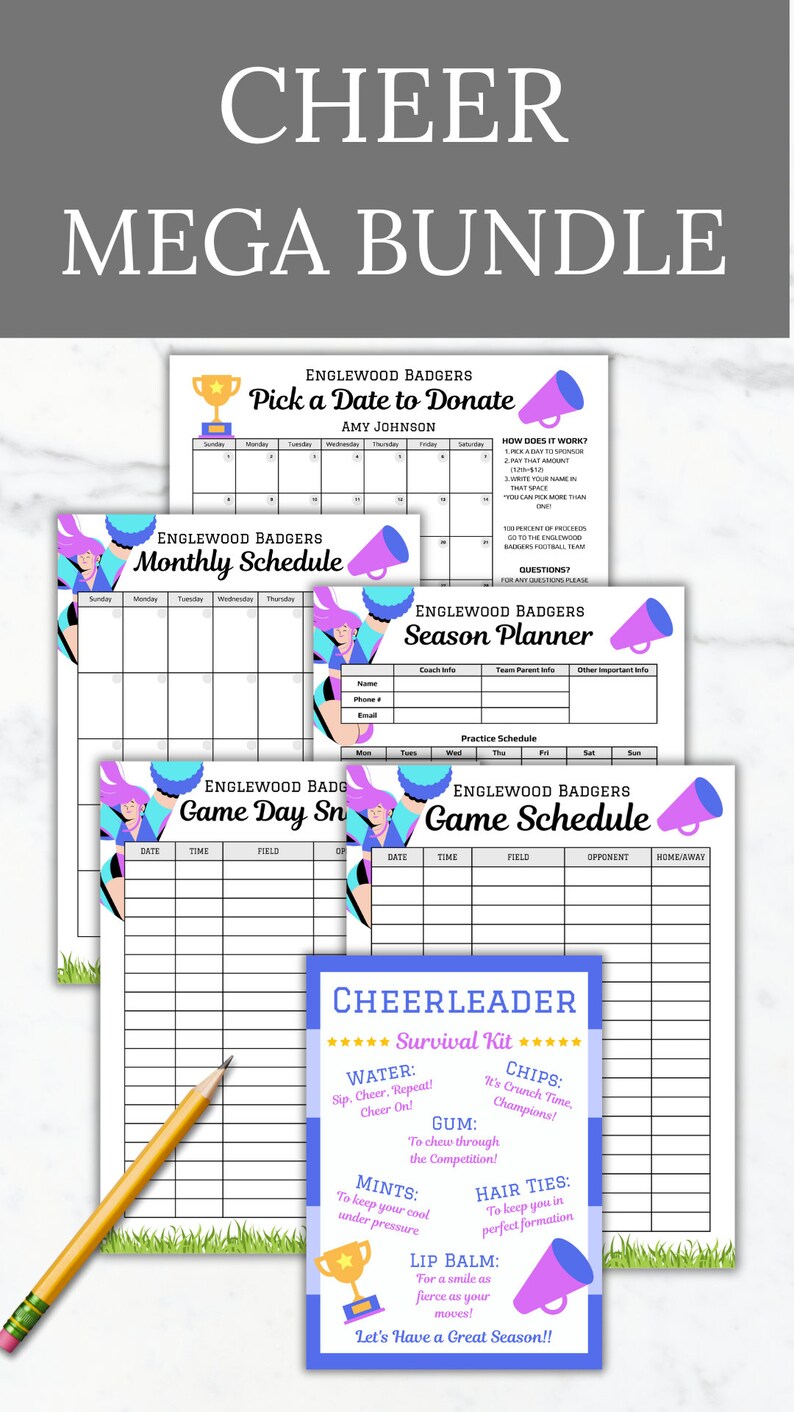 Cheer Planner and Survival Kit Bundle Pick a Date to Donate - Etsy