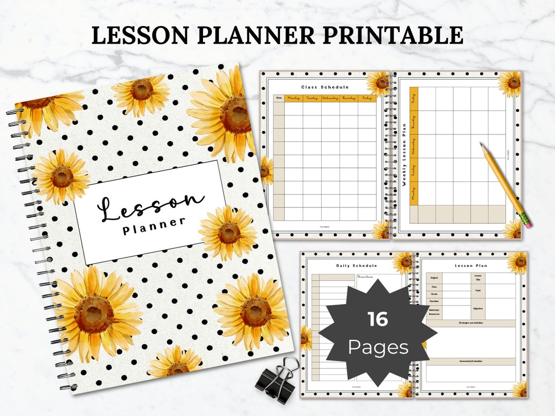 Lesson Planner Printable Teacher Lesson Plan Bundle Class Schedule ...