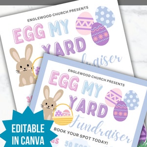 Egg My Yard Flyer Printable Easter Fundraiser Flyer Spring Community ...