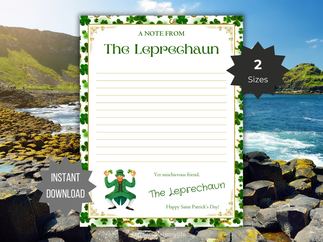 Letter From Leprechaun Printable Kid Saint Patricks Day Note From ...