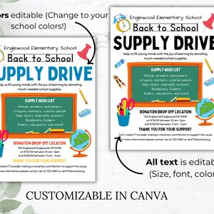 School Fundraising Flyer Template Back to School Supplies Fundraiser ...