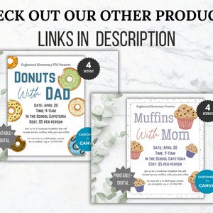 Editable Donuts With Grownups Flyer Invite Breakfast Brunch PTA Flyer ...