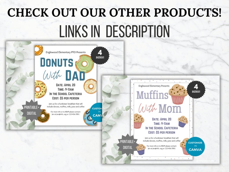 Editable Donuts With Grownups Flyer Invite Breakfast Brunch PTA Flyer ...