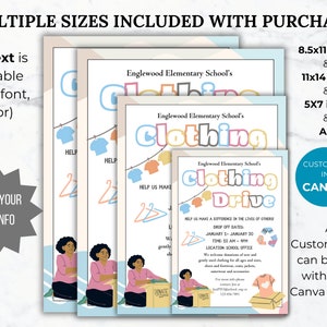 Spring Clothing Drive Flyer Template Library Donation Sign Editable ...