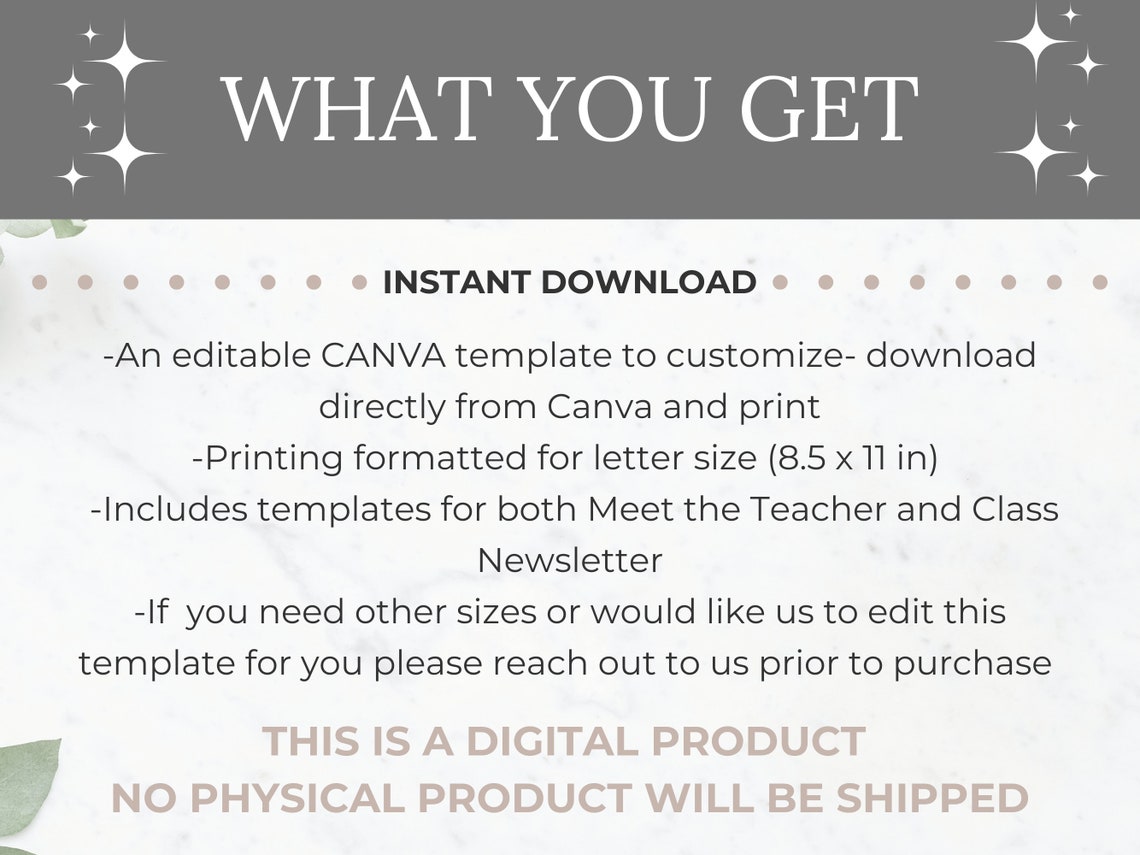 Meet the Teacher Editable Canva Template Class Newsletter Printable ...