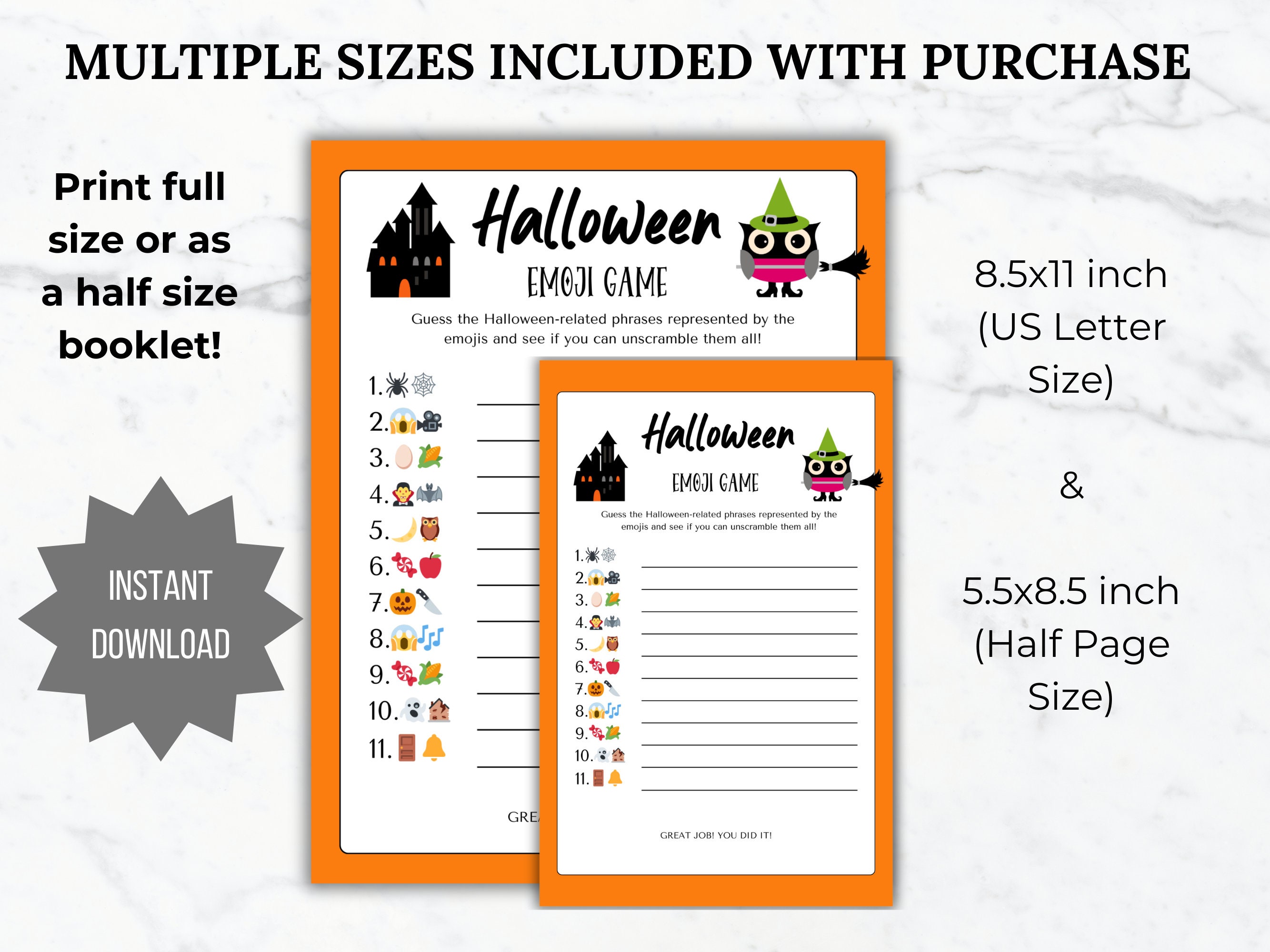 Halloween Printable Games for Kids Halloween Activity for - Etsy