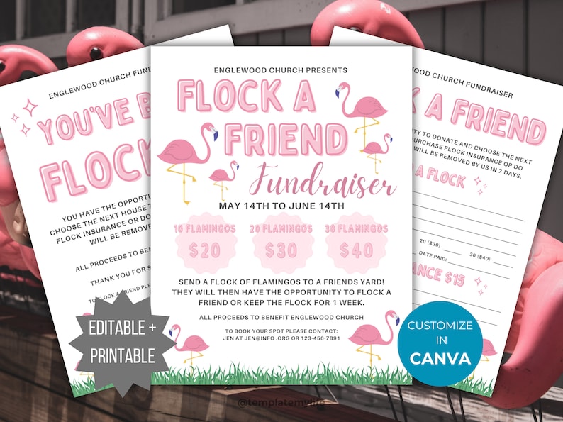 Editable Flock My Yard Flyer and Forms Bundle Flock a Friend Printable ...