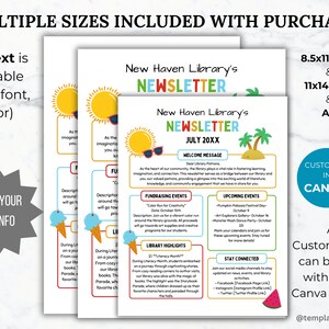 Summer Newsletter Flyer Printable Summer Community Newsletter Template ...