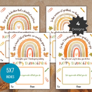 Thanksgiving Teacher Gift Card Holder Printable Teacher Holiday Gift ...