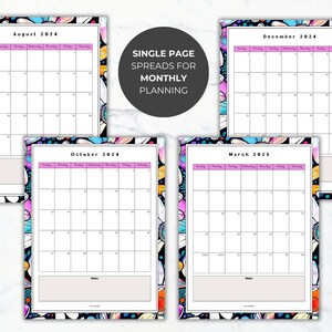 2024-2025 Calendar Floral Teacher Monthly Calendar Printable Back to ...