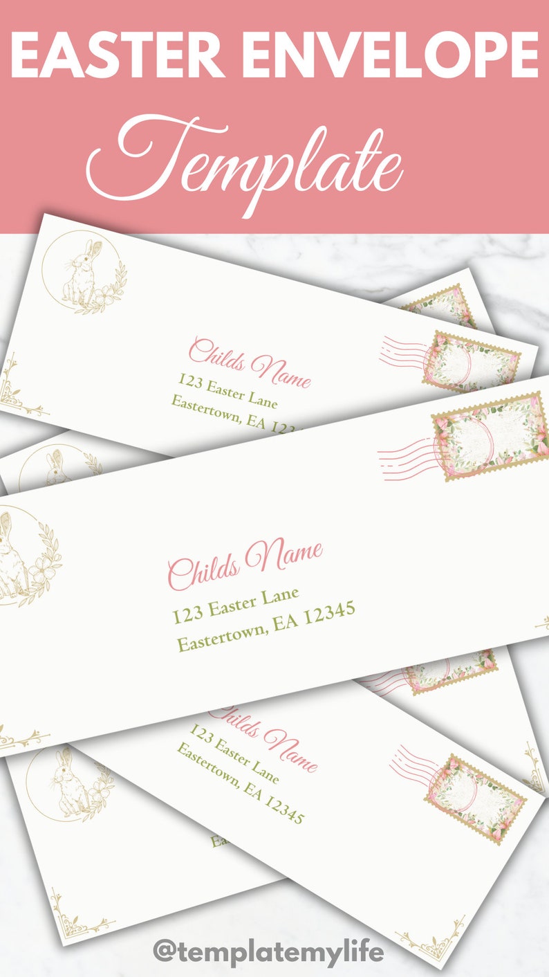 Easter Bunny Letter Envelope Template Easter Envelope Letter From ...