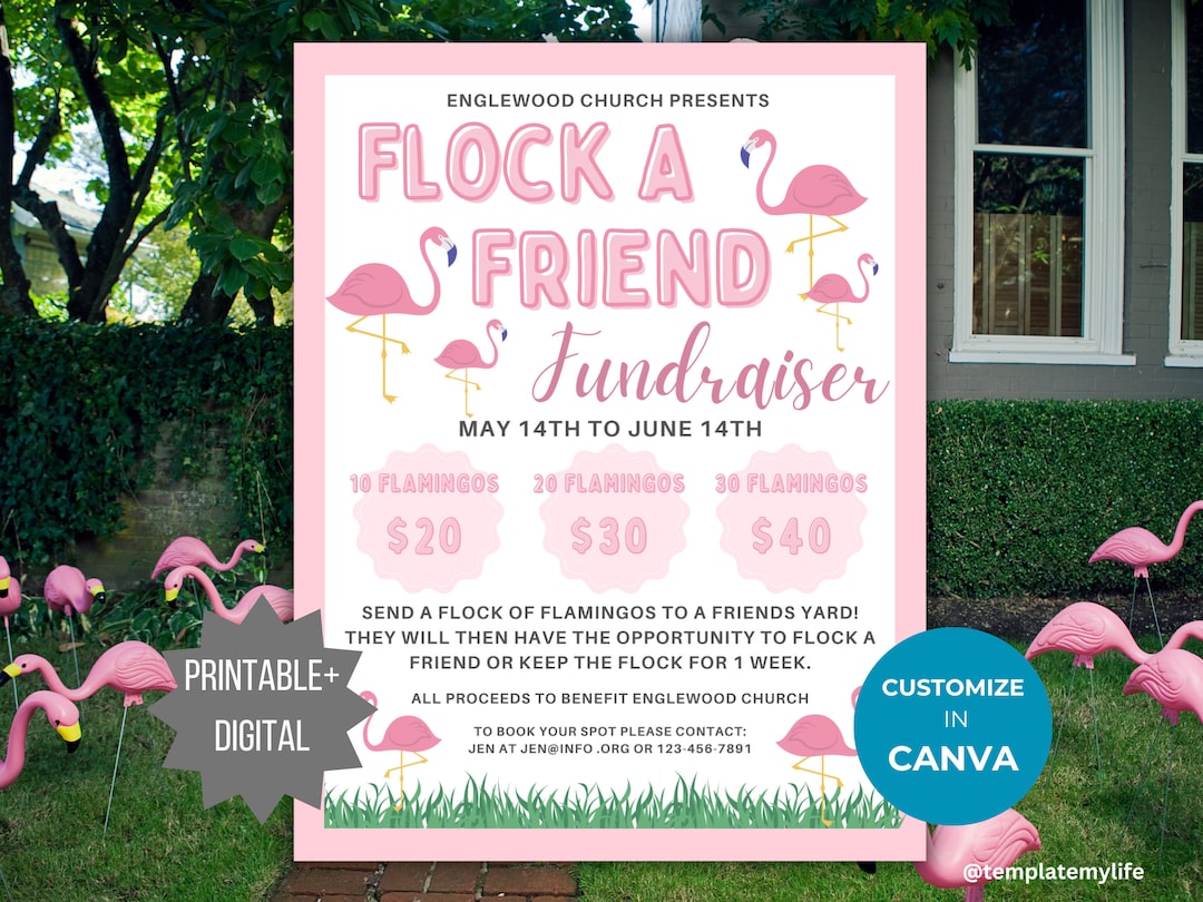 Flock My Yard Flyer Editable Sports Team Youth Fundraiser Printable ...