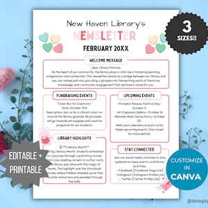 Valentine Newsletter Flyer Printable Community Winter Newsletter ...