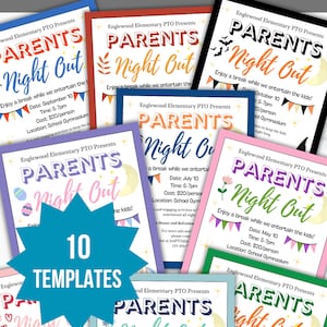 Seasonal Parents Night Out PTA Flyer Template PTO School Fundraiser ...