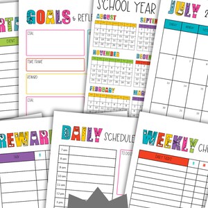 Printable Kids Planner School Year 2025-2026 Calendar Editable Kids ...