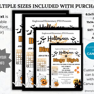 Halloween Bingo Night Flyer PTO Template School Fundraiser Flyer Event ...