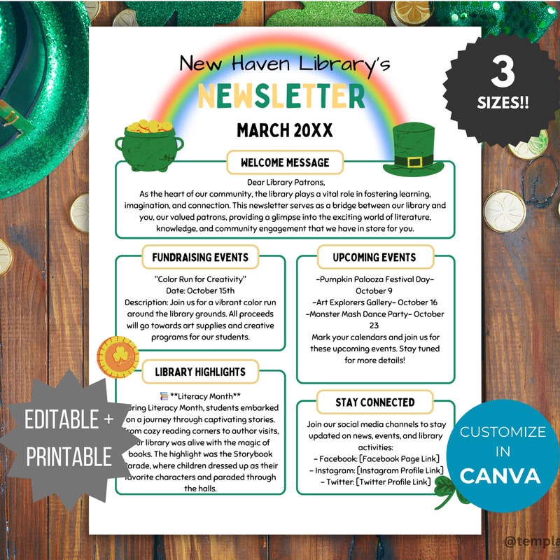 March Daycare Newsletters - Etsy