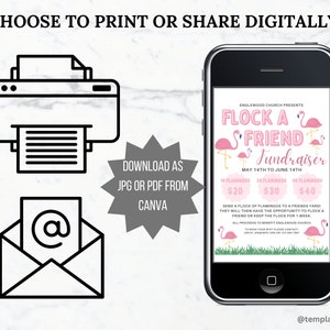 Flock a Friend Flyer Editable Flock My Yard Fundraiser Flyer PTA ...