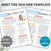 Meet the Teacher Editable Canva Template Class Newsletter Printable ...