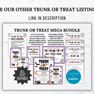 Trunk or Treat Flyer PTA Template Rules and Guidelines Handout ...
