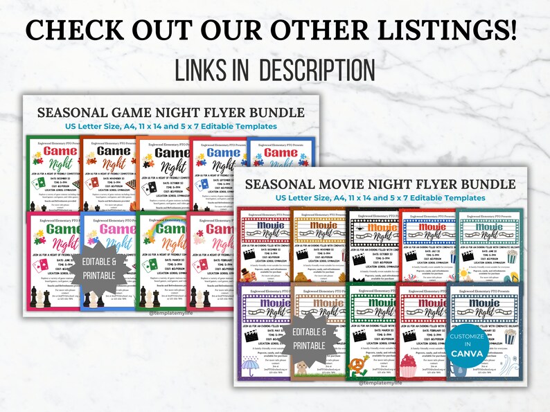 Halloween Movie Night Invitation PTO Template School Fall Fundraiser ...