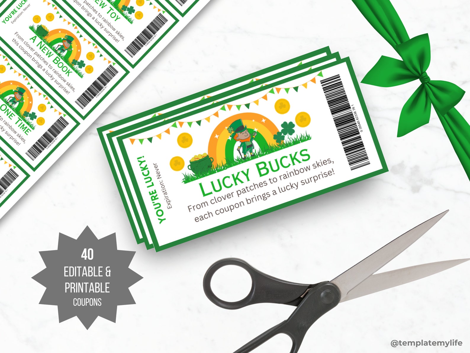 St Patrick Day Kid Coupon Book Gift From Leprechaun Trap Award Coupon ...