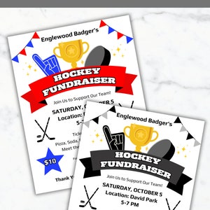 Editable Hockey Fundraiser Flyer Template Club Hockey Team Fundraiser ...