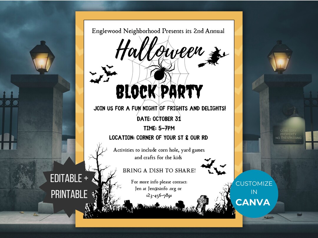 Halloween Office Party Flyer Template Fall Office Party Event Invite ...