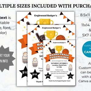 Editable Basketball Fundraiser Flyer Template School Basketball Team ...