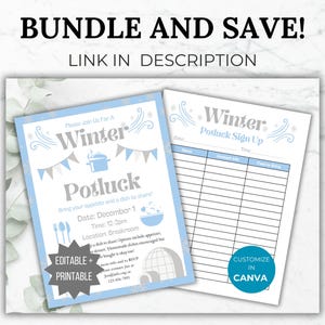 Winter Potluck Flyer Template Potluck Invitation Flyer Neighborhood ...