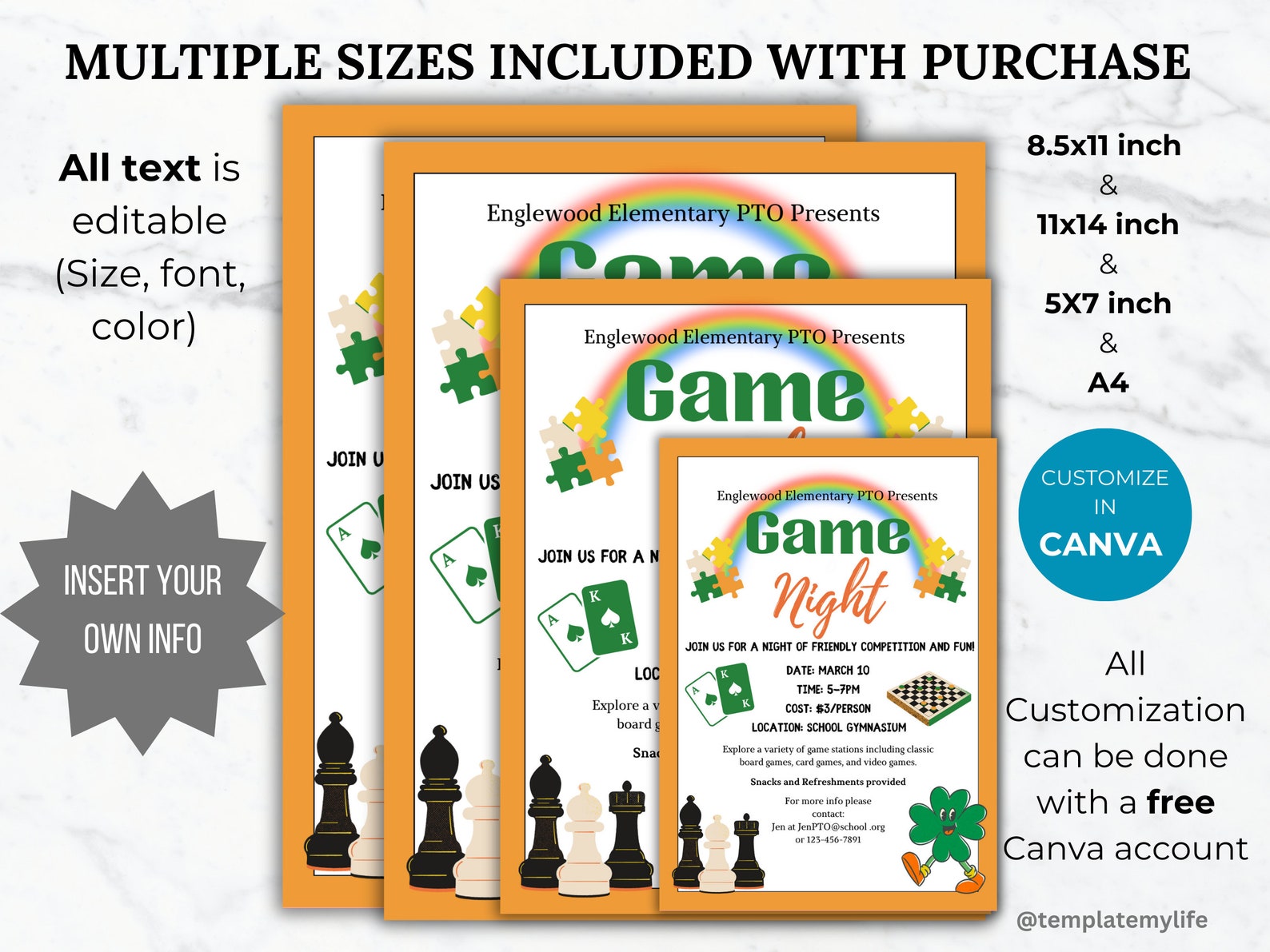 March Game Night Church Flyer Fundraiser Template Business Event Flyer ...