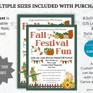 Fall Fundraiser Flyer Editable Template Bundle Bake Sale Printable ...