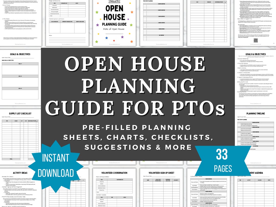 Back to School Open House PTO Planner PTA Binder Printable PTO ...