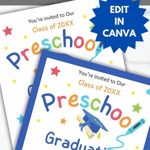 Editable Preschool Graduation Invite Printable Pre-k Graduation ...