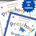 Editable Preschool Graduation Invite Printable Pre-k Graduation ...