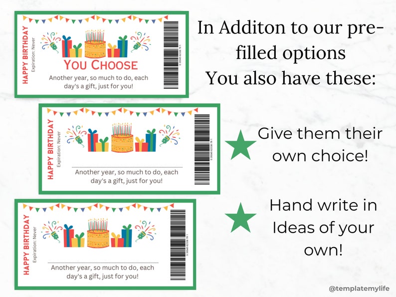 Birthday Coupon Book for Kids Birthday Gift Voucher Printable Kids ...