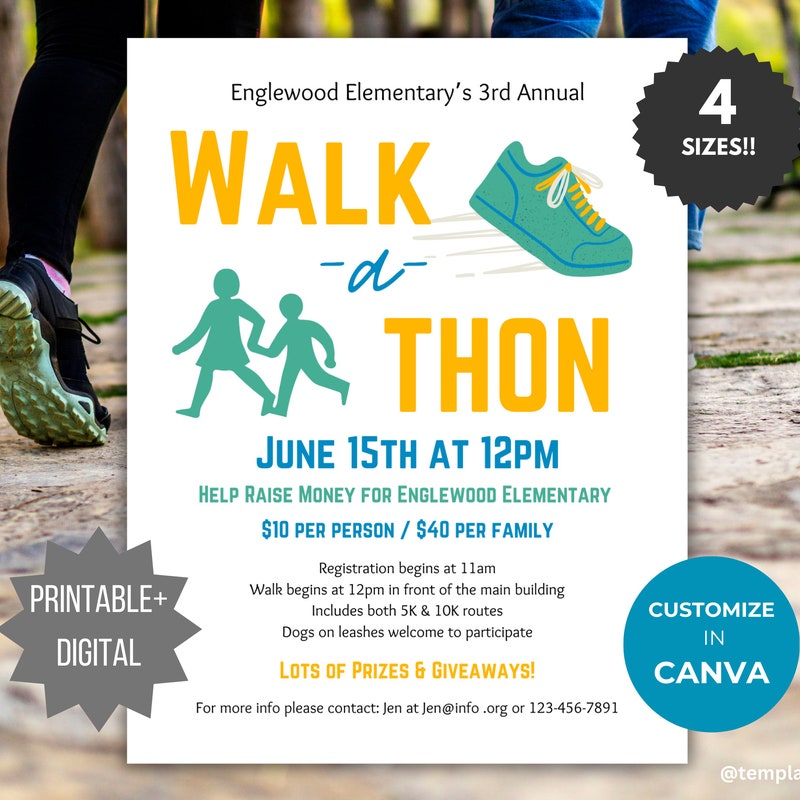 Walk a Thon Flyer - Etsy
