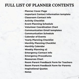 Classroom Parent Planner Printable PTO Room Parent Binder Template PTA ...