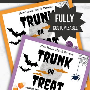 Trunk or Treat Flyer Invite Template Halloween Party Invitation ...