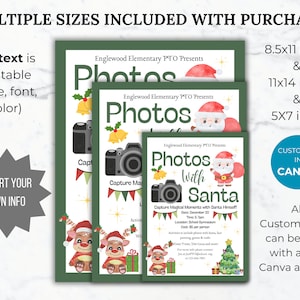 Photo With Santa Christmas Fundraiser Flyer PTO Template Holiday ...