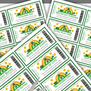 St Patrick Day Kid Coupon Book Gift From Leprechaun Trap Award Coupon ...