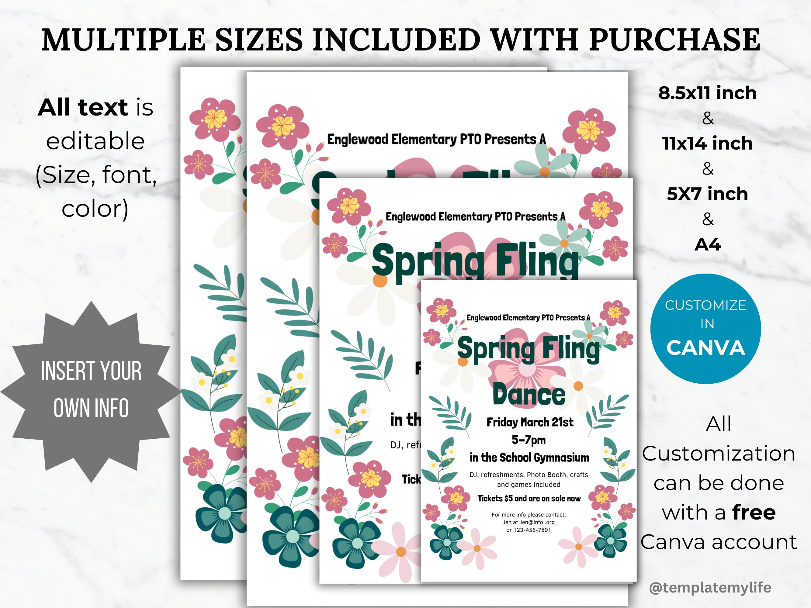 Spring Fling Invite Flyer Neighborhood Event Invitation Office Party ...